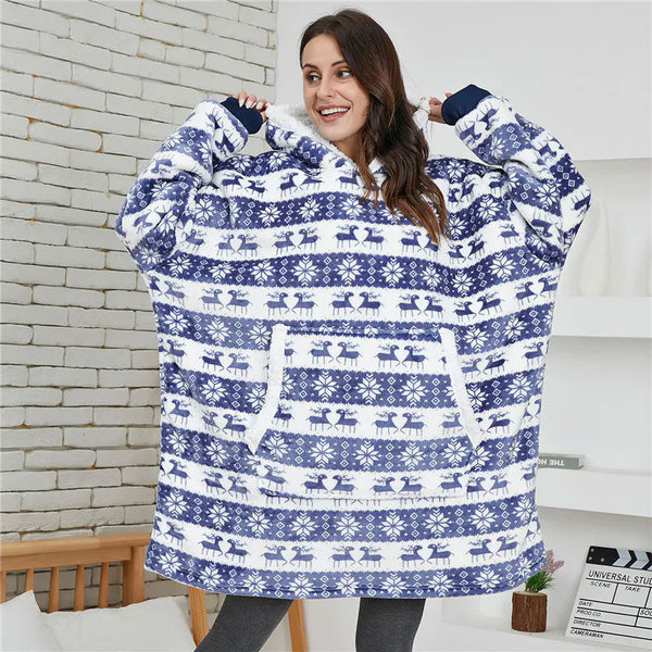 Pull Plaid Noël Bleu | Pyjama Shop